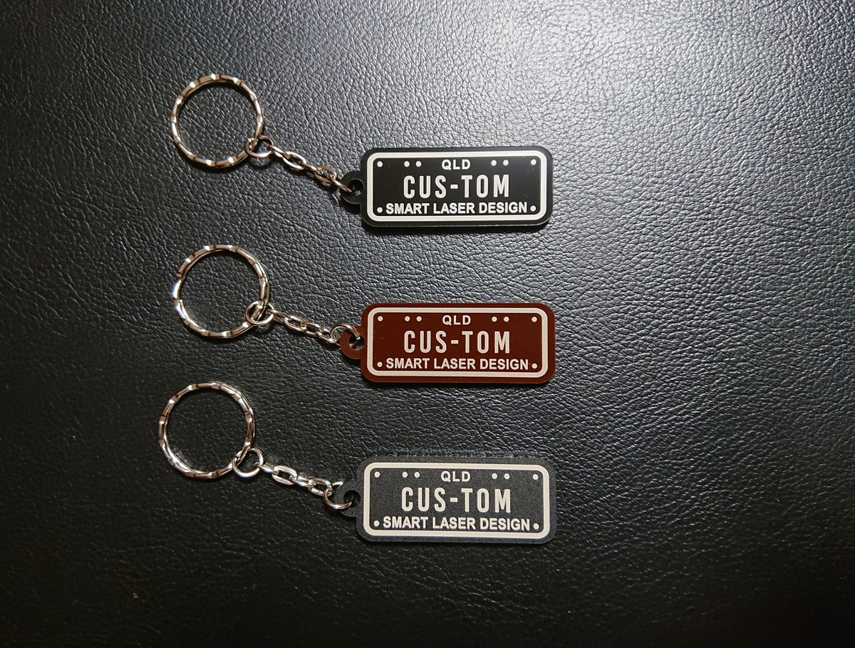 🔶Custom Rego Name QR code Keyring - Smart Laser Design